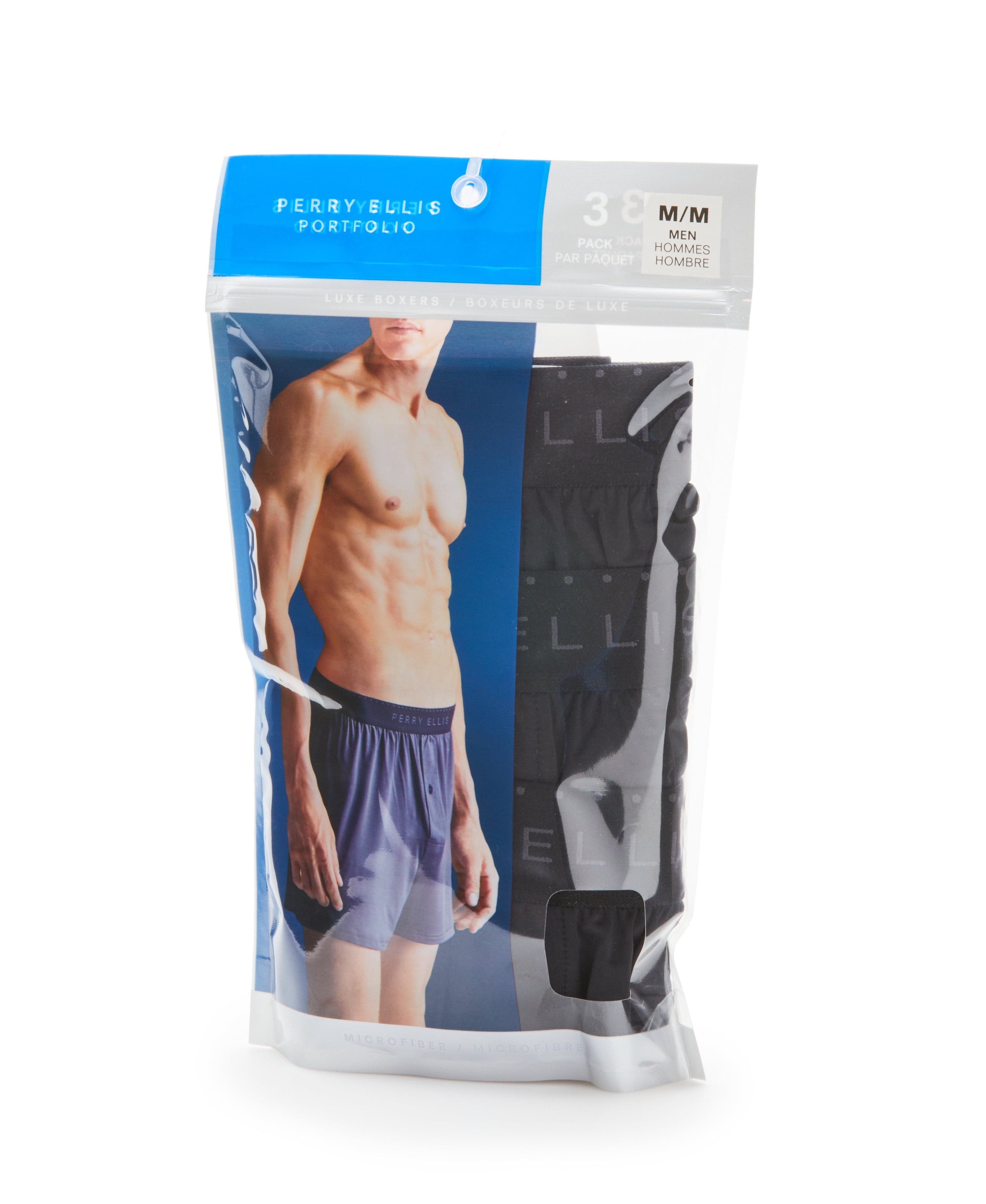 3-Pack Black Solid Luxe Boxer Short | Perry Ellis