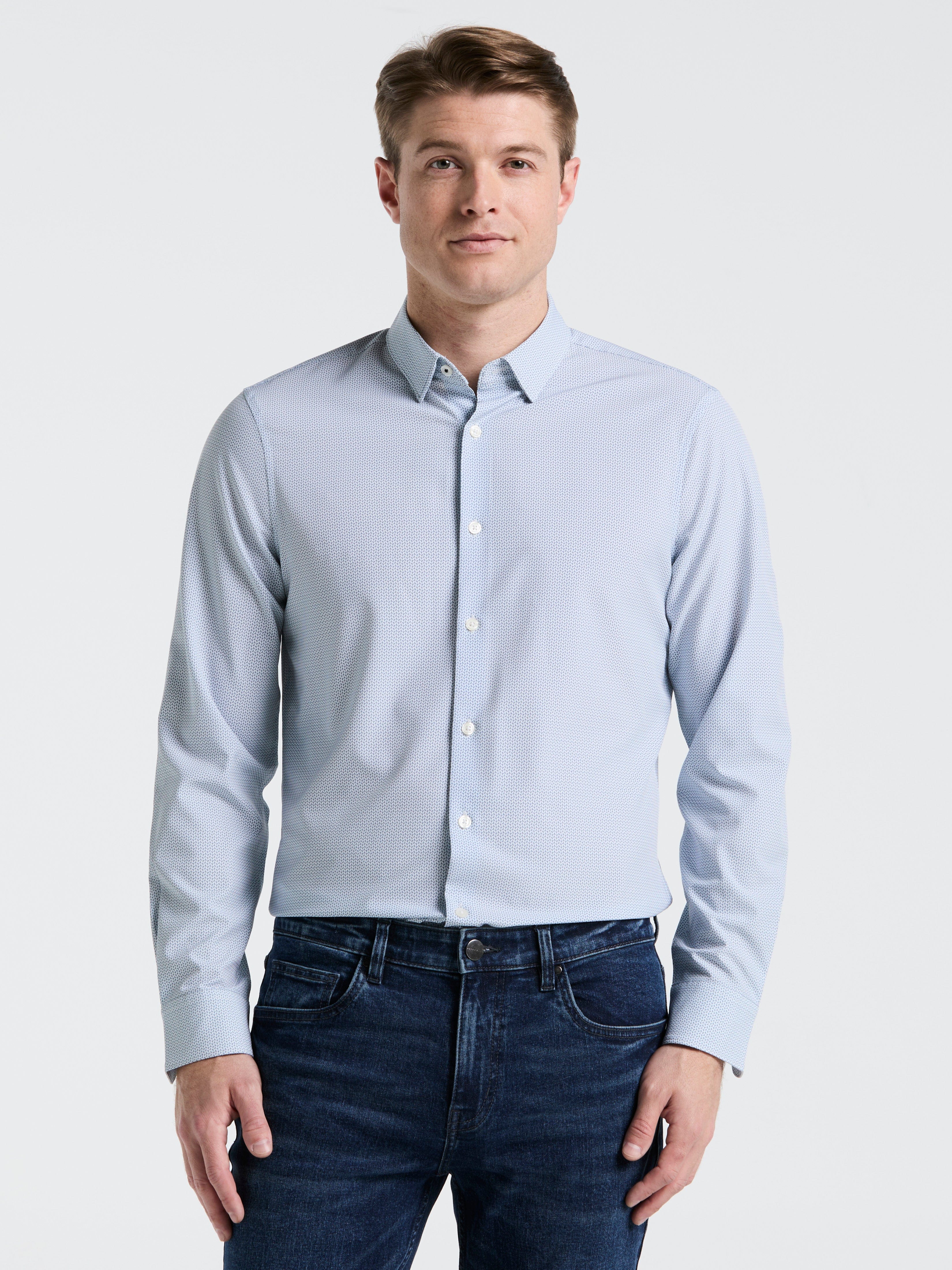 Slim Fit Float Total Stretch Pattern Shirt – Perry Ellis