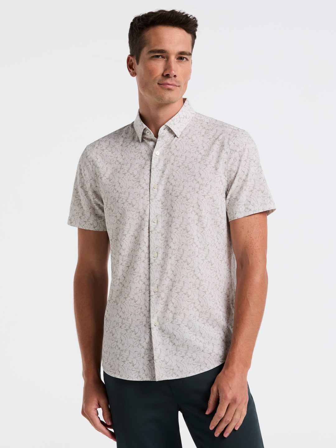 Slim Fit Linear Floral Shirt – Perry Ellis