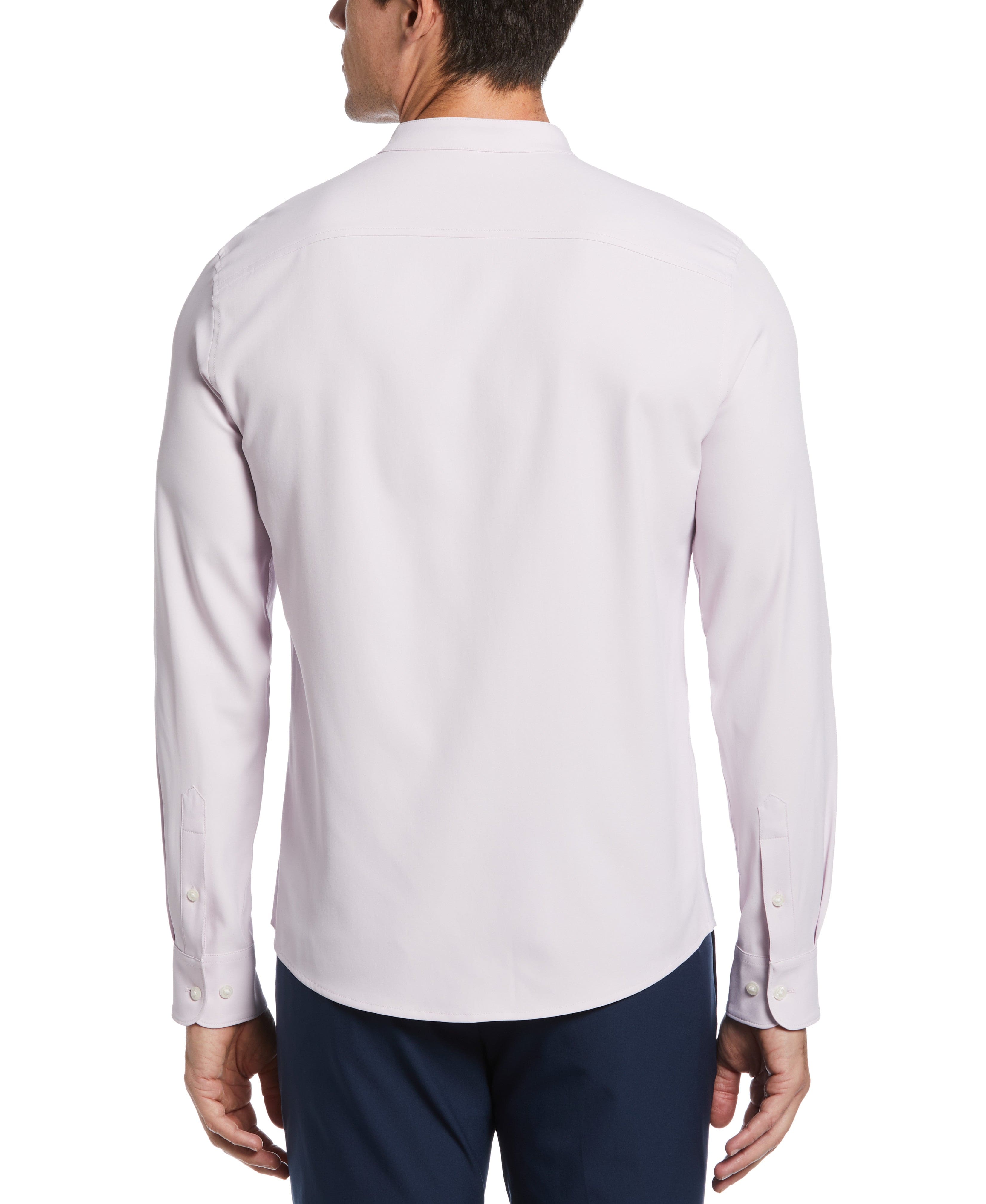 Untucked Total Stretch Slim Fit Banded Collar Shirt | Perry Ellis